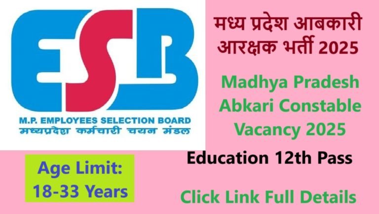 MP Abkari Constable Vacancy 2025 Apply Online, Notification ...