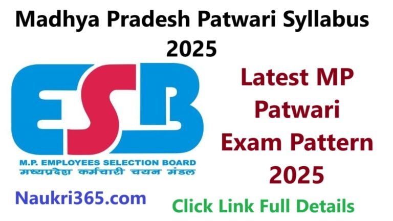 Madhya Pradesh Patwari Syllabus 2025 PDF Download, Latest MP Patwari ...
